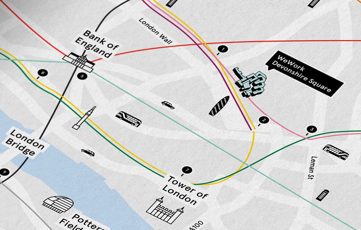 WeWork Offices at Devonshire Square • Conway+Partners